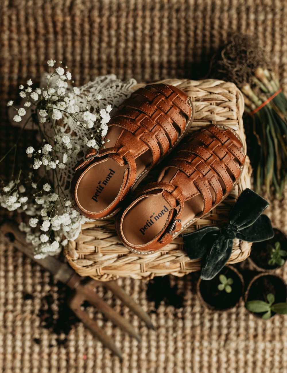 Braided Sandal - Cognac – Petit Nord GLOBAL