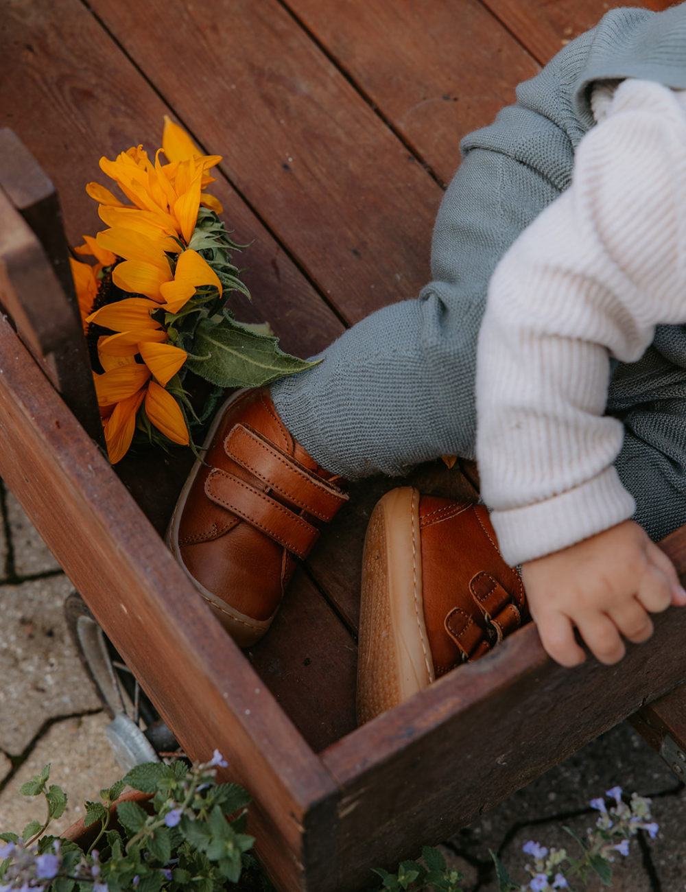 Everyday shoe Velcro - Cognac – Petit Nord GLOBAL