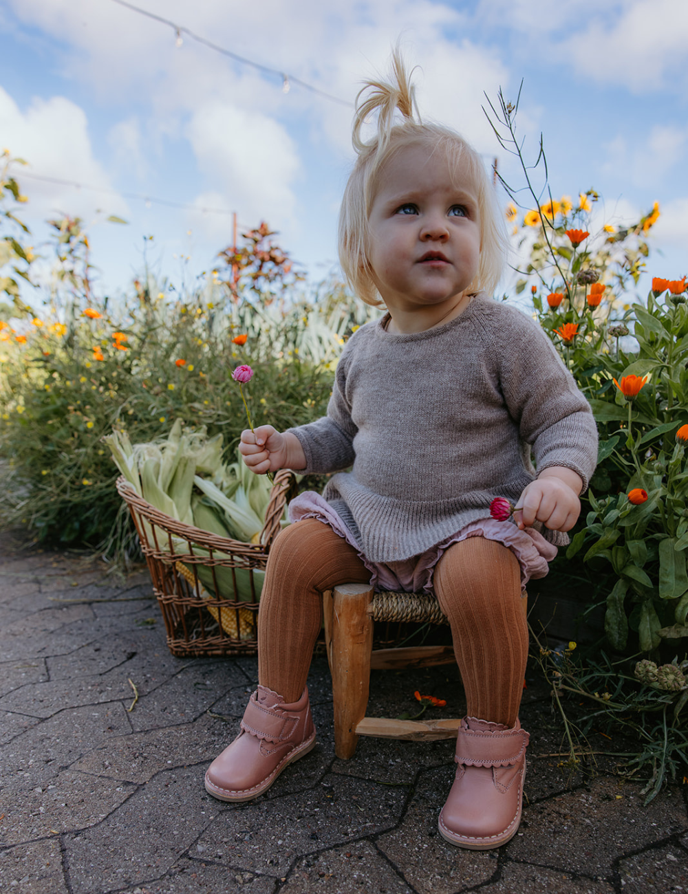 Scallop Velcro Boot - Old rose – Petit Nord GLOBAL